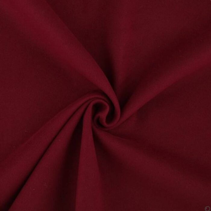 Tela de paño mouflón color granate | Tejidos&Telas