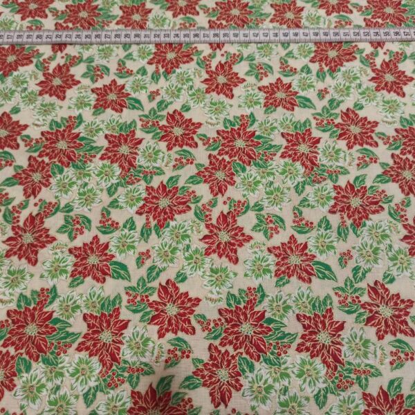 COMPRAR Tela Navidad patchwork flores rojas