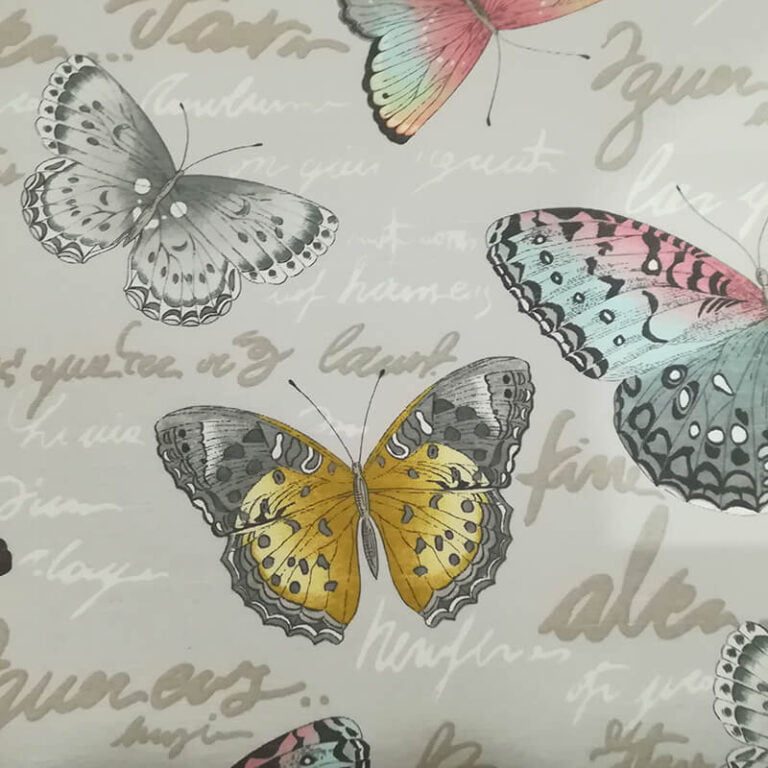 Tela para mantel resinada anti manchas estampado mariposas ...
